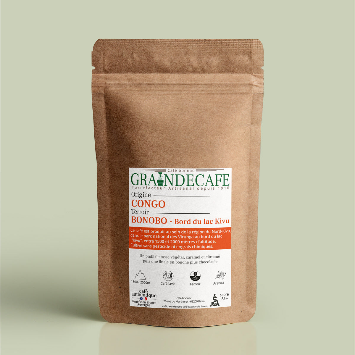 Café Moulu Congo Bord du Lac Kivu - 100% Arabica - Graindecafe