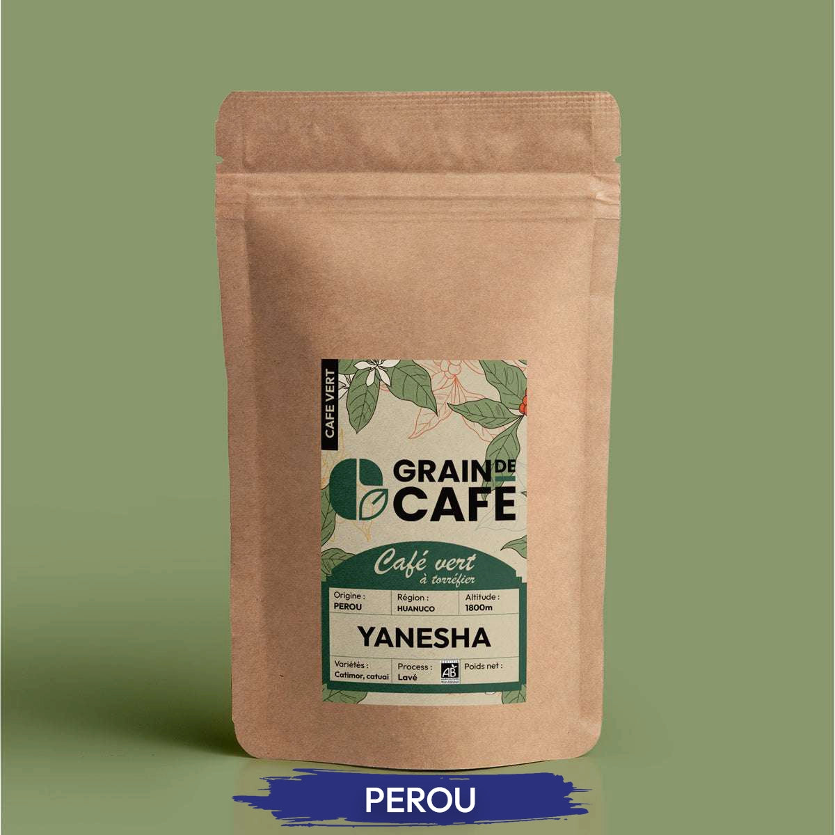 Café Vert BIO Pérou Yanesha à Torréfier - 1 Kg | Graindecafe